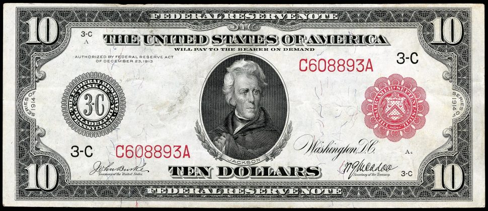 US 10 Dollar Banknote (Red Seal) First Issued 1914 - We Buy All Currency