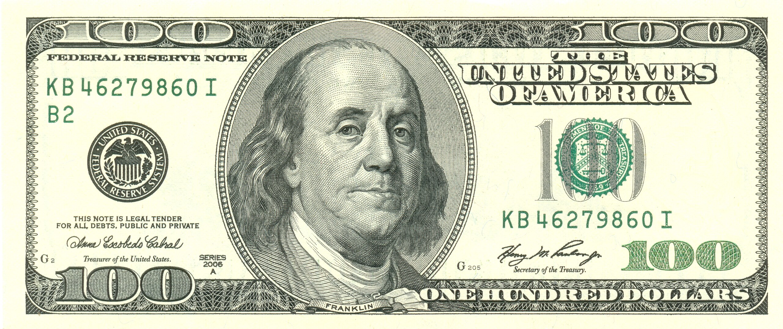 US $100 Dollar Banknote (Benjamin Franklin) Issued 2006 | We Buy All ...